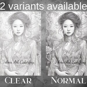 20 Japanese Garden Geisha Grayscale Coloring Pages | HD 300 Dpi A4 ...