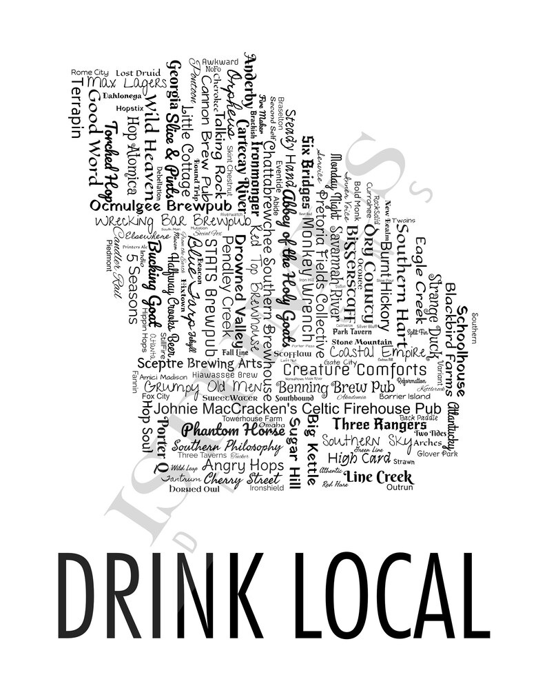 Georgia Drink Local, Beer Poster Print, Digital Download - Etsy