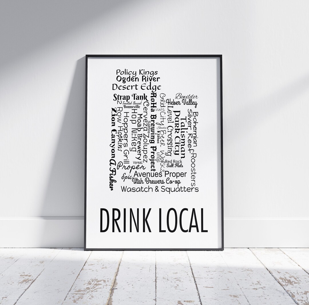 Utah Drink Local, Beer Poster Print, Digital Download - Etsy