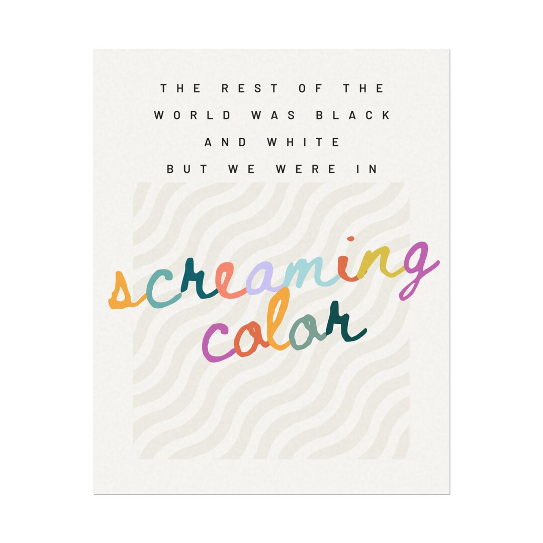 SCREAMING COLOR Poster, Boho Home Decor, Out of the Woods, Rainbow Wall ...