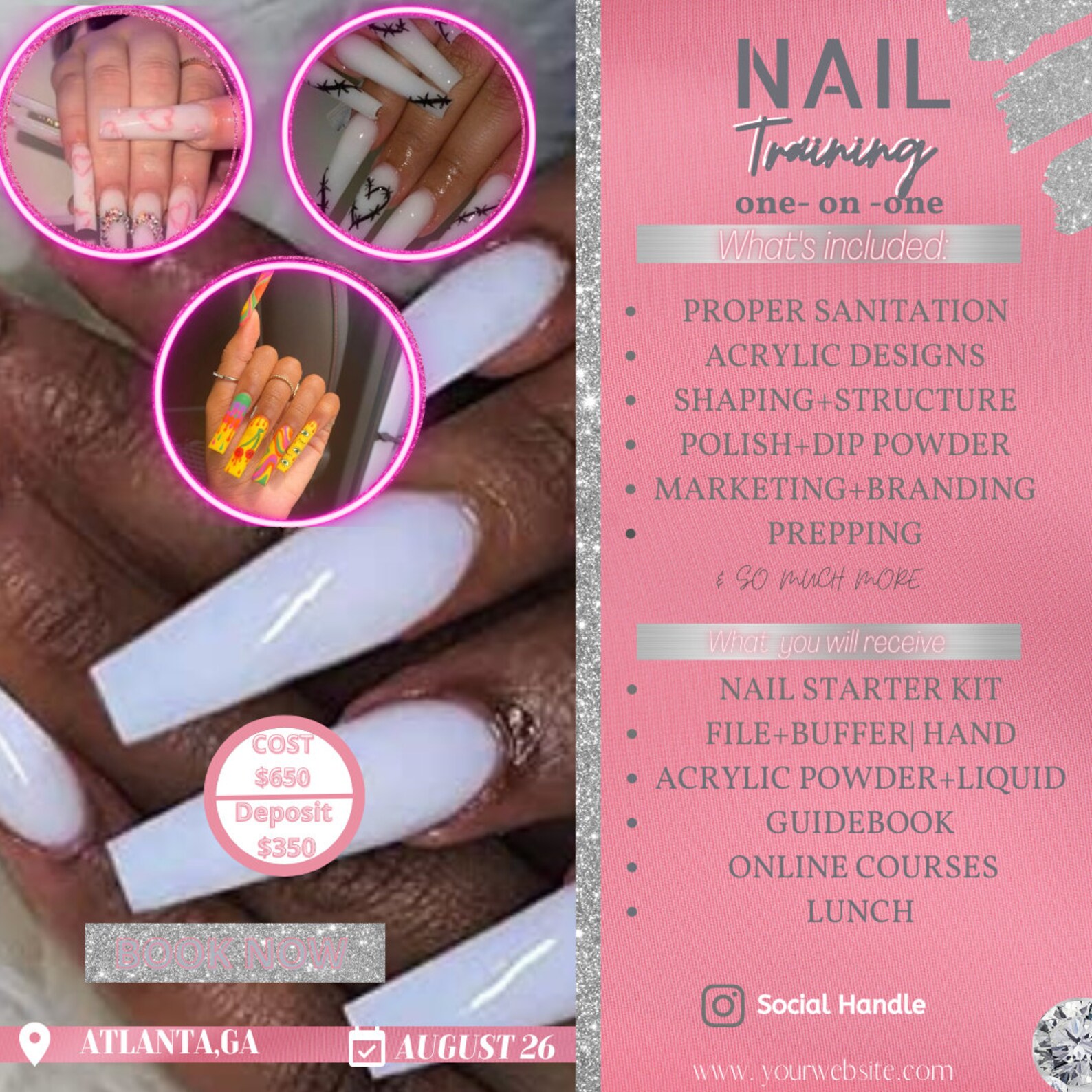 Nail Training Flyer, Nail Class Flyer, Nail Course Flyer, Nail Flyer ...