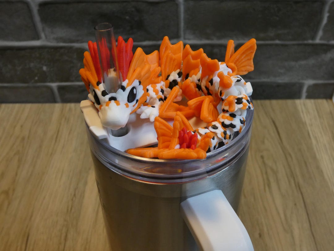 Koi Fish Dragon Straw Topper | 10mm Straw - Compatible With Stanley ...