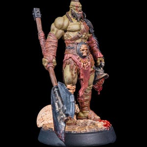 Half-orc Barbarian RPG Model W/ Base | 32mm and 75mm Scale Options | D ...