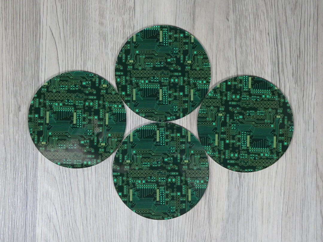 Circuit Board Pattern Acrylic Coasters Set of 4 Laser Cut Christmas ...