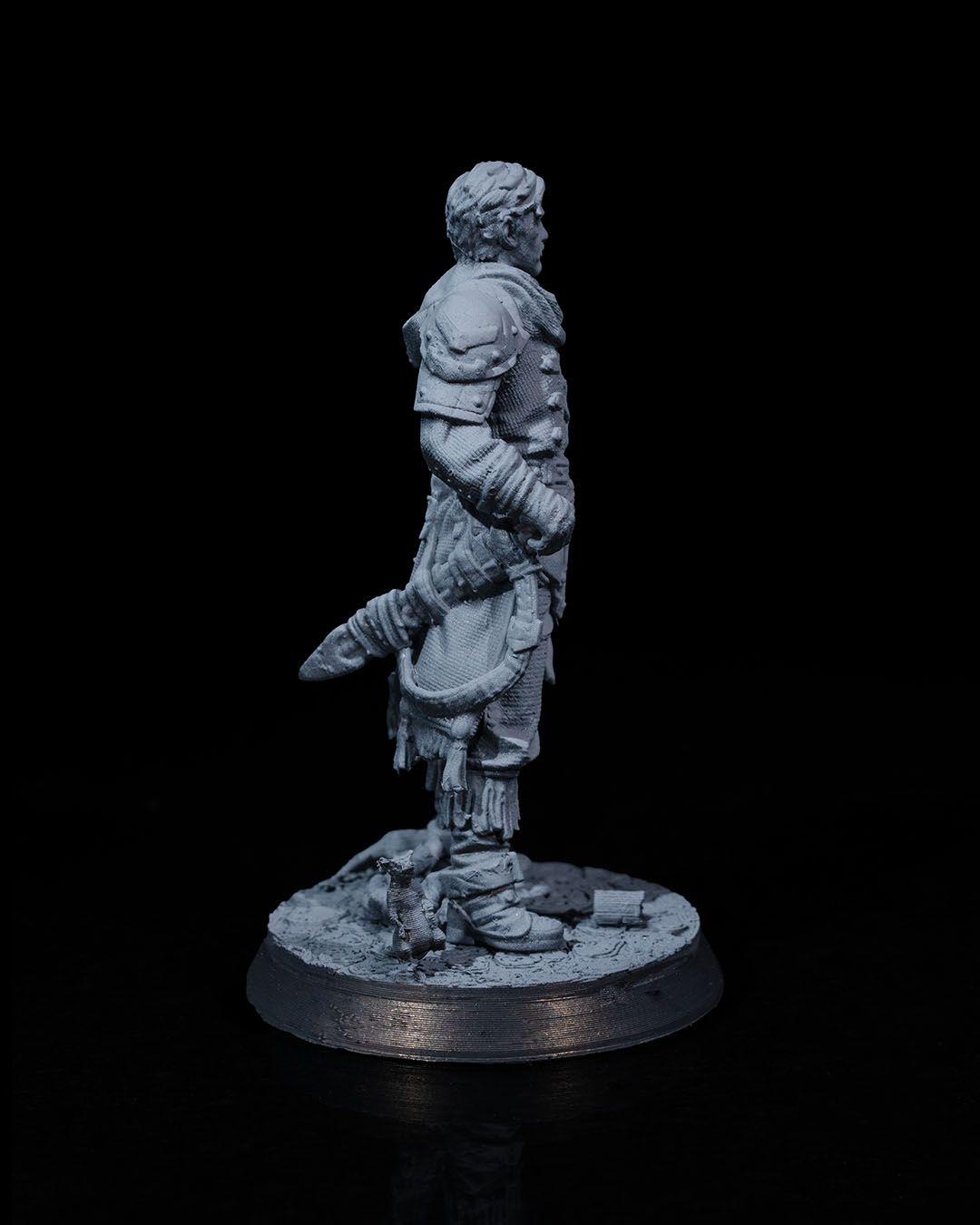 Human Fighter RPG Model W/ Base | 32mm and 75mm Scale Options | D&D ...