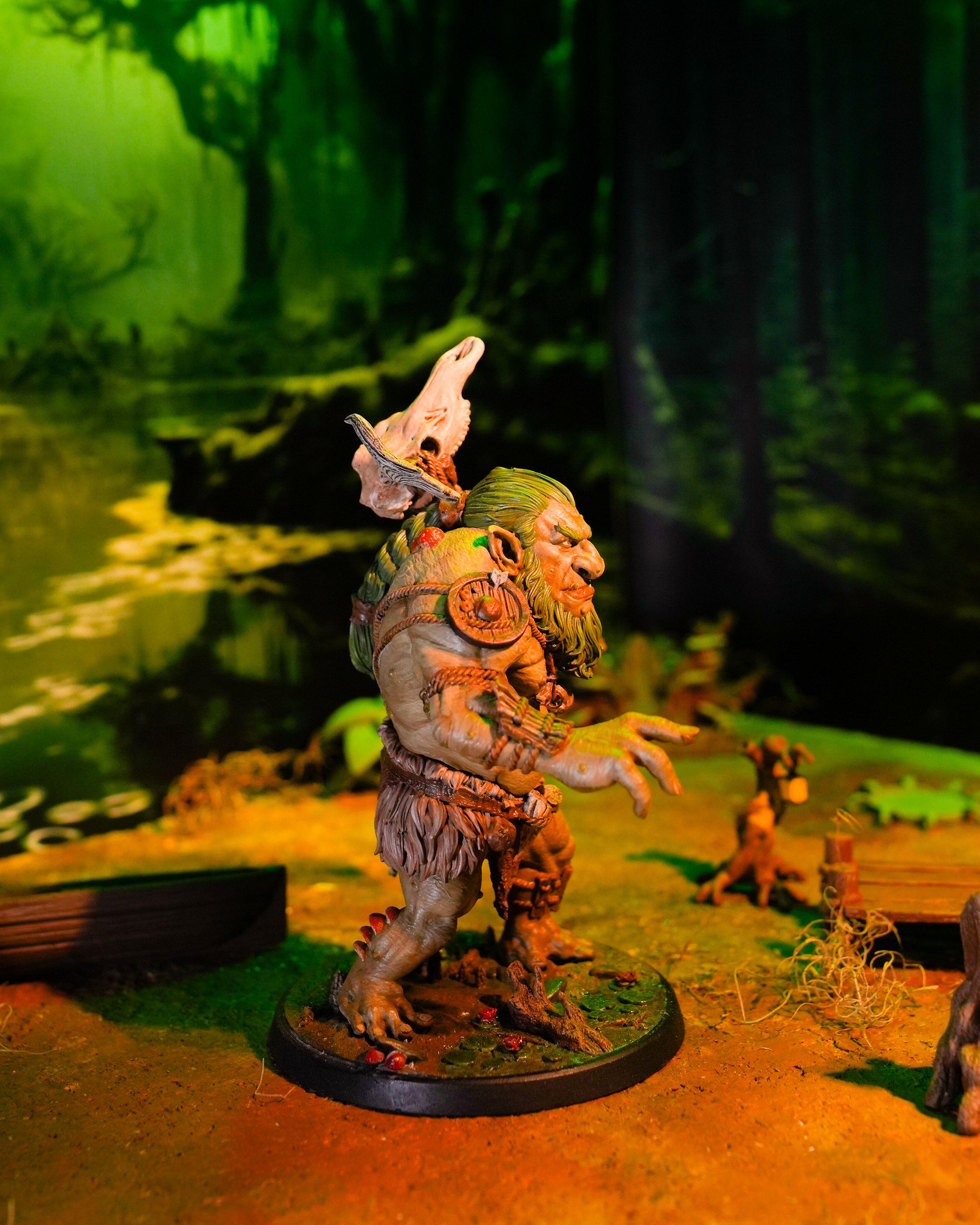 Troll With Skull Club RPG Model W/ Base | 32mm and 75mm Scale Options ...