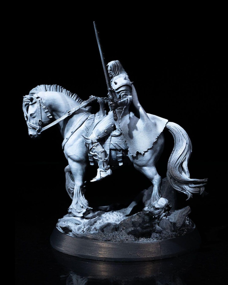 Mounted Knight RPG Model W/ Base | 32mm and 75mm Scale Options | D&D ...