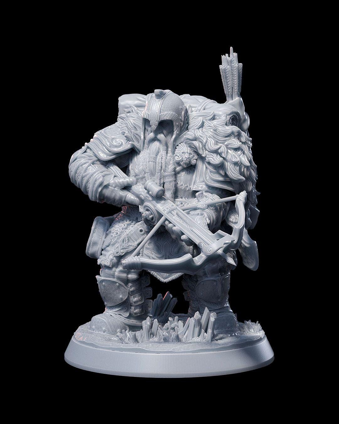 Dwarven Adventurer RPG Model W/ Base | 32mm and 75mm Scale Options | D ...