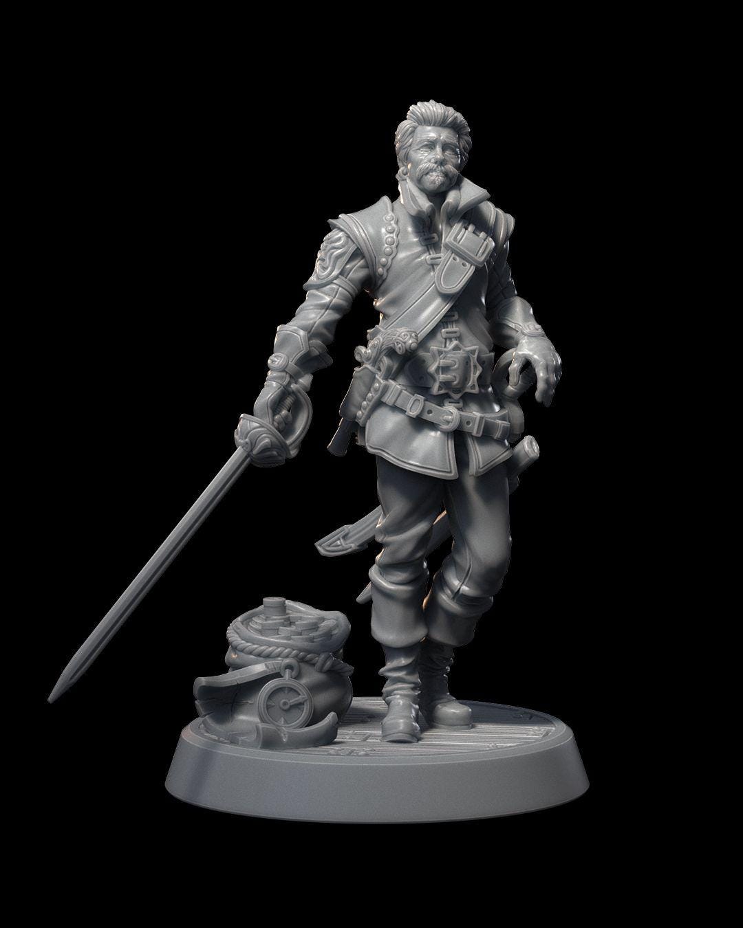 Cunning Duelist RPG Model W/ Base | 32mm and 75mm Scale Options | D&D ...