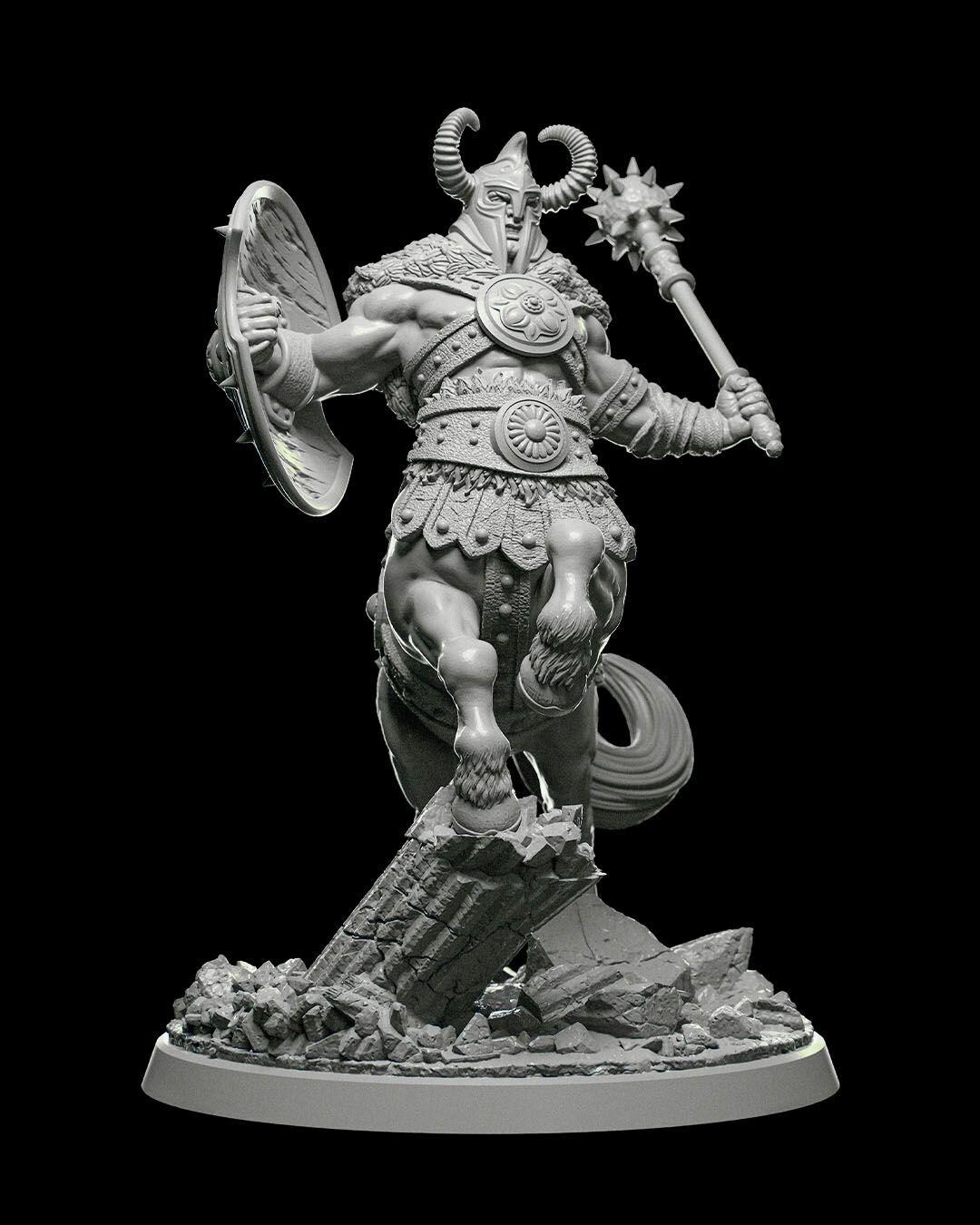 Centaur Warrior RPG Model W/ Base | 32mm and 75mm Scale Options | D&D ...