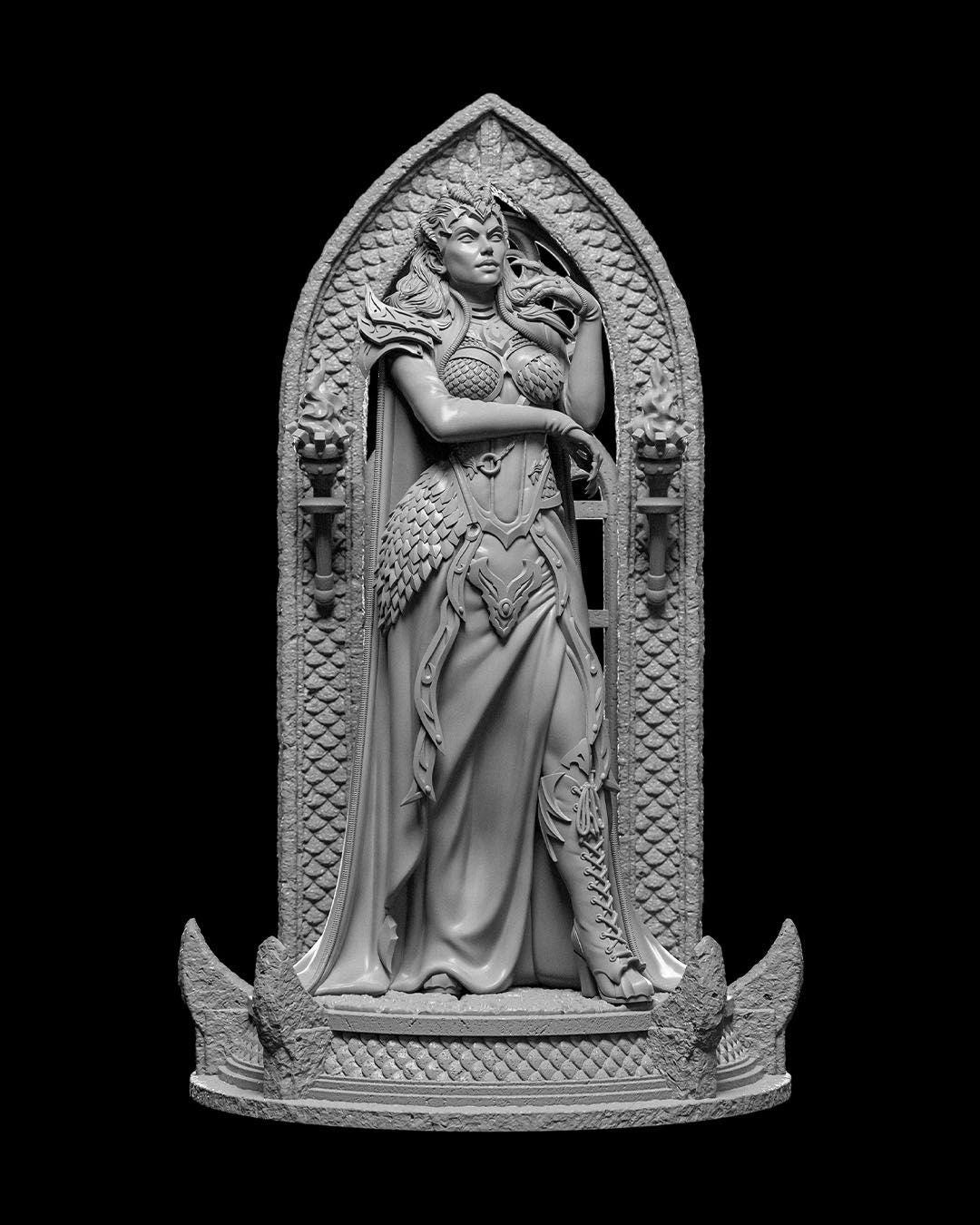 Vampire Queen RPG Model W/ Base | 32mm and 75mm Scale Options | D&D ...