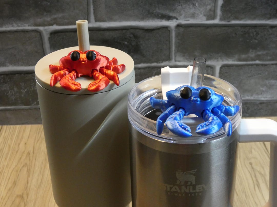 Cute Crab Straw Topper | Fits 10mm Straws | Compatible With Stanley ...