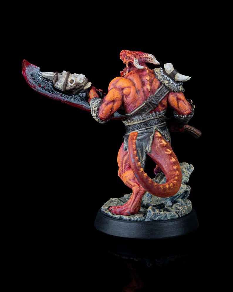 Dragonborn Barbarian RPG Model | 32mm and 75mm Scale Options | D&D ...