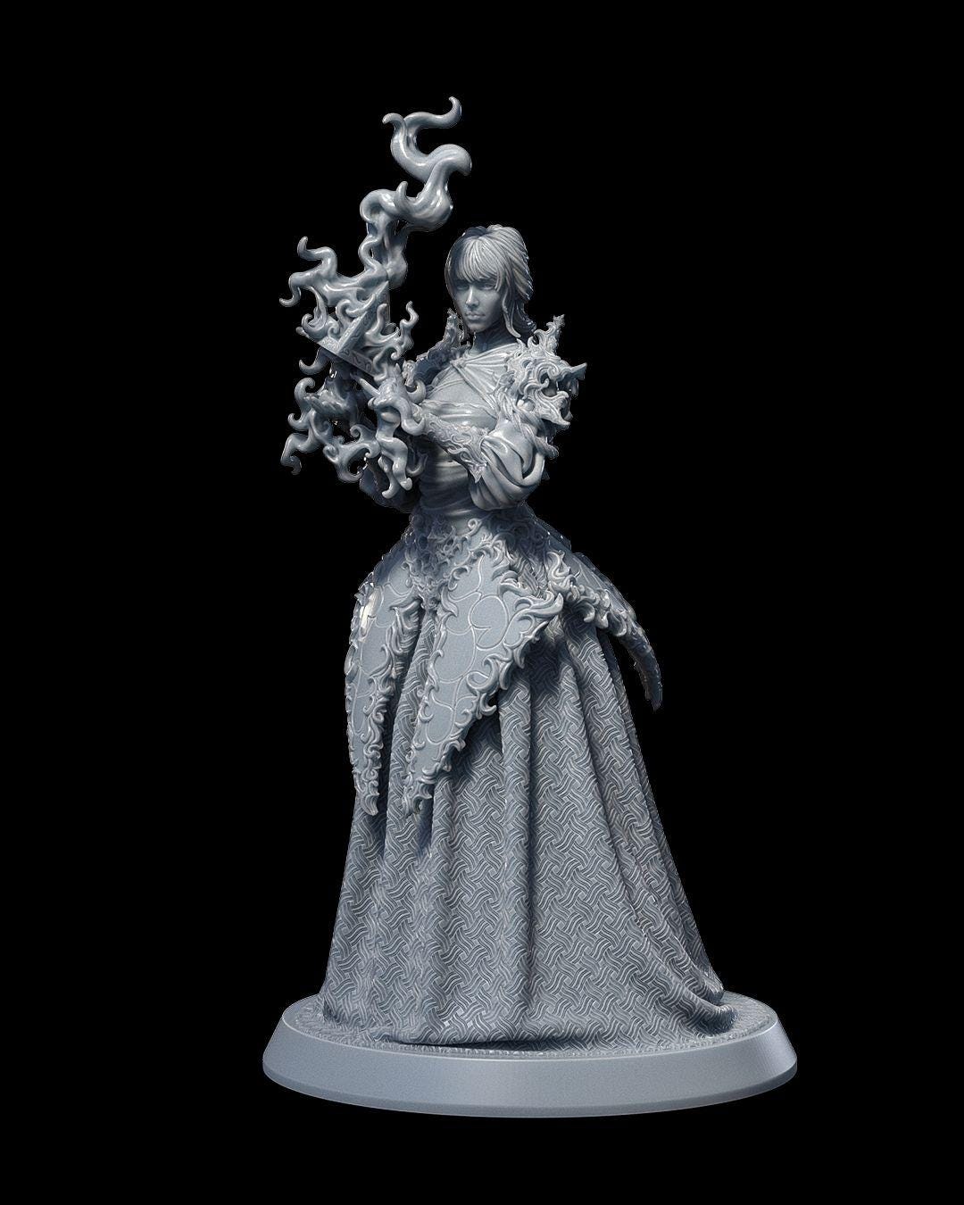 Female Human Wizard RPG Model W/ Base | 32mm and 75mm Scale Options | D ...