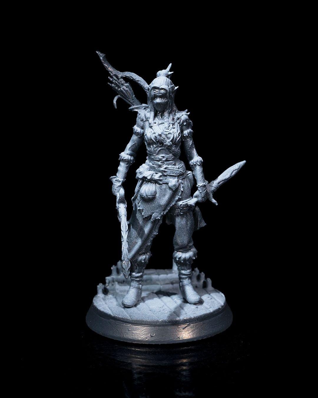 Wood Elf Assassin RPG Model W/ Base | 32mm Scale | D&D Tabletop ...