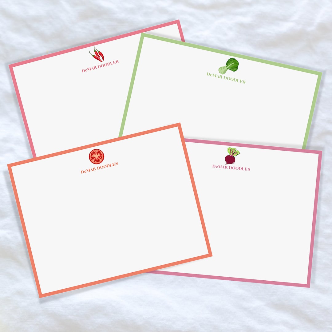 Custom Vegetable Notecard Set: Personalized Stationery - Etsy
