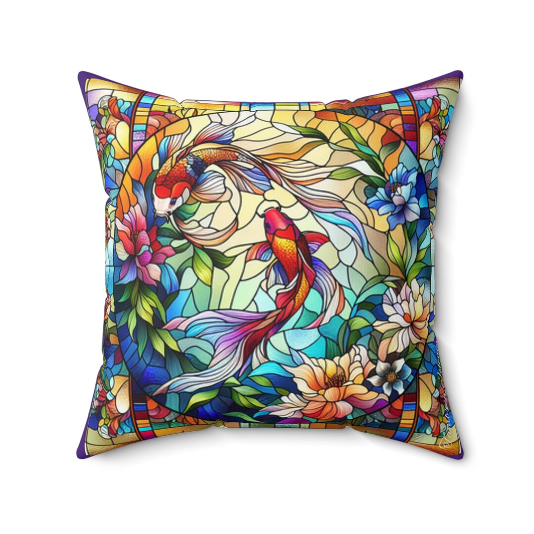 Beautiful Stained Glass Koi Fish Design by Tambrey Jolenia Spun ...