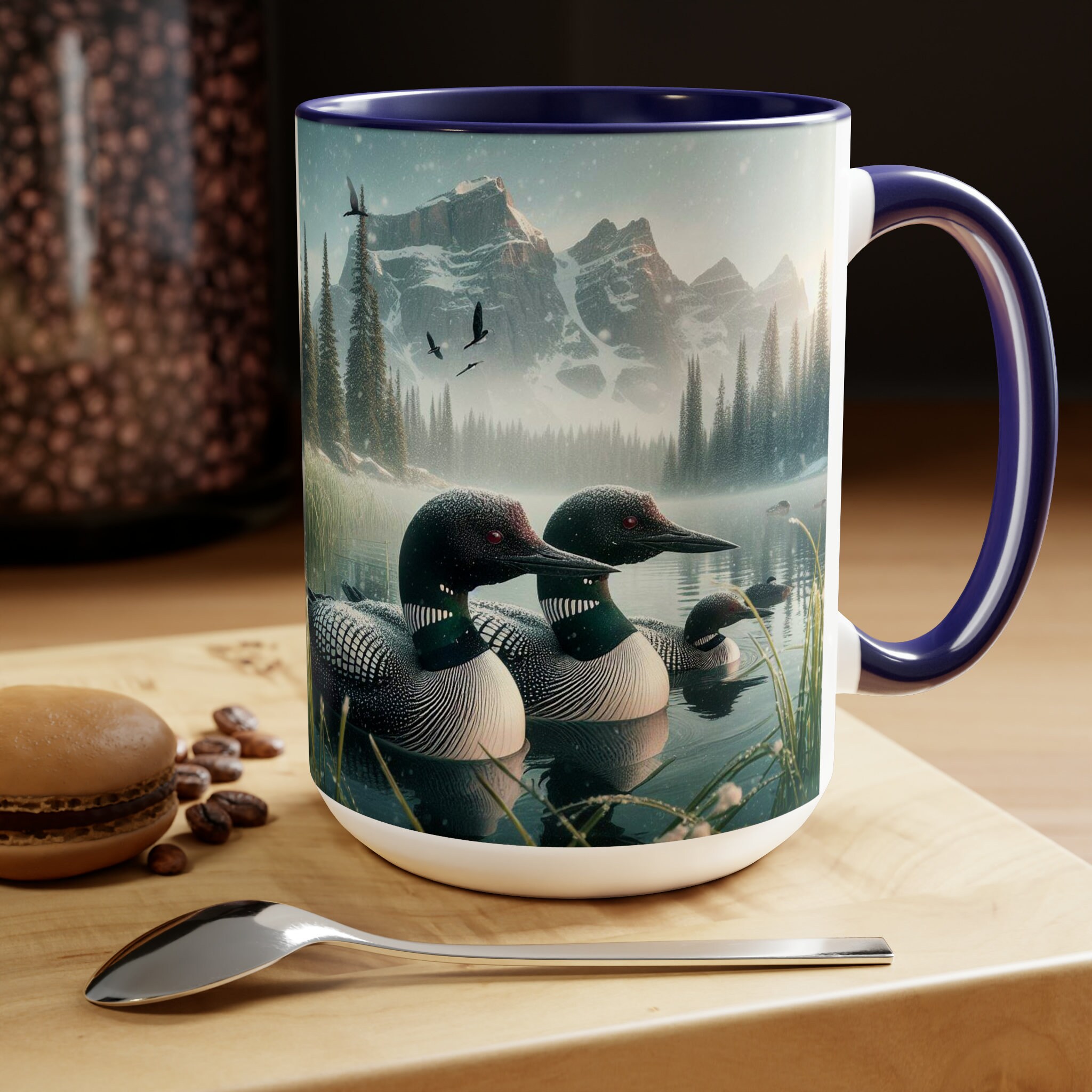 Two-tone Coffee Mugs, 15oz Loons in the Dawn - Etsy