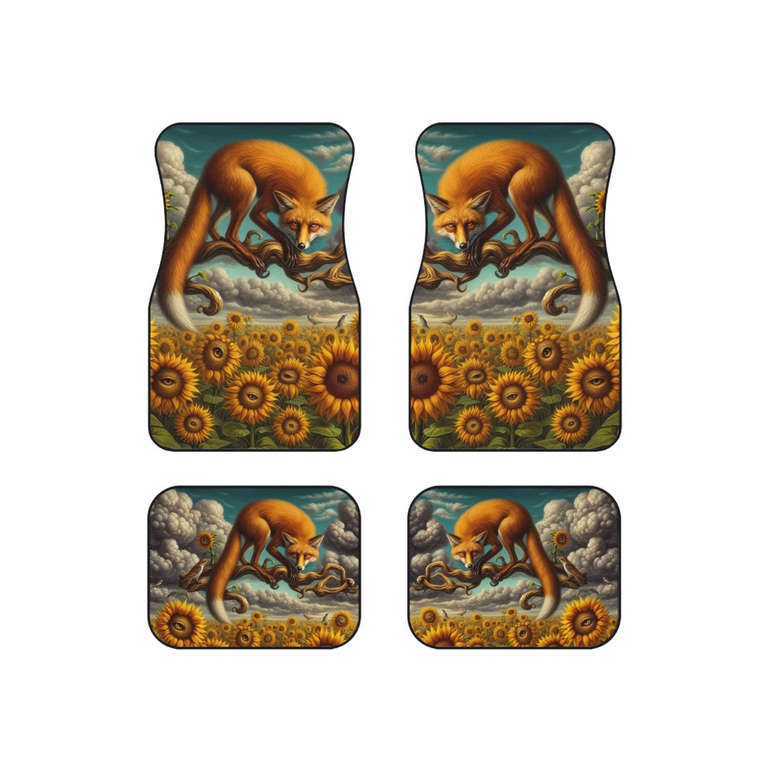 Surrealism Fantasy Fox in the Sunflowers by Tambrey Jolenia Car Mats ...