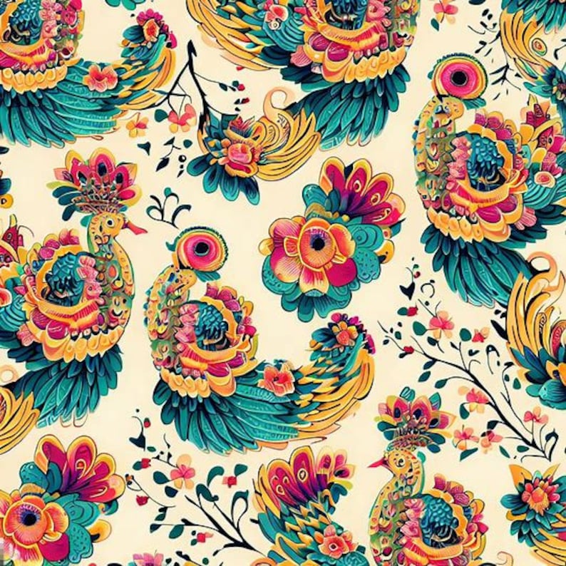 10 Beautiful Peacock Design Patterns - Etsy