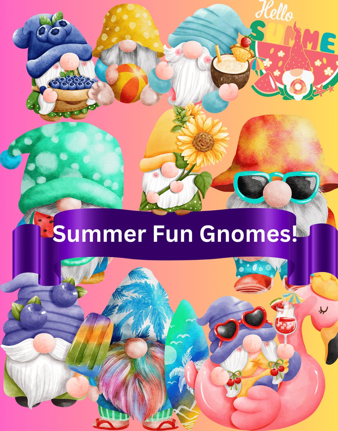41 Summer Fun Gnomes, Are so Cute - Etsy