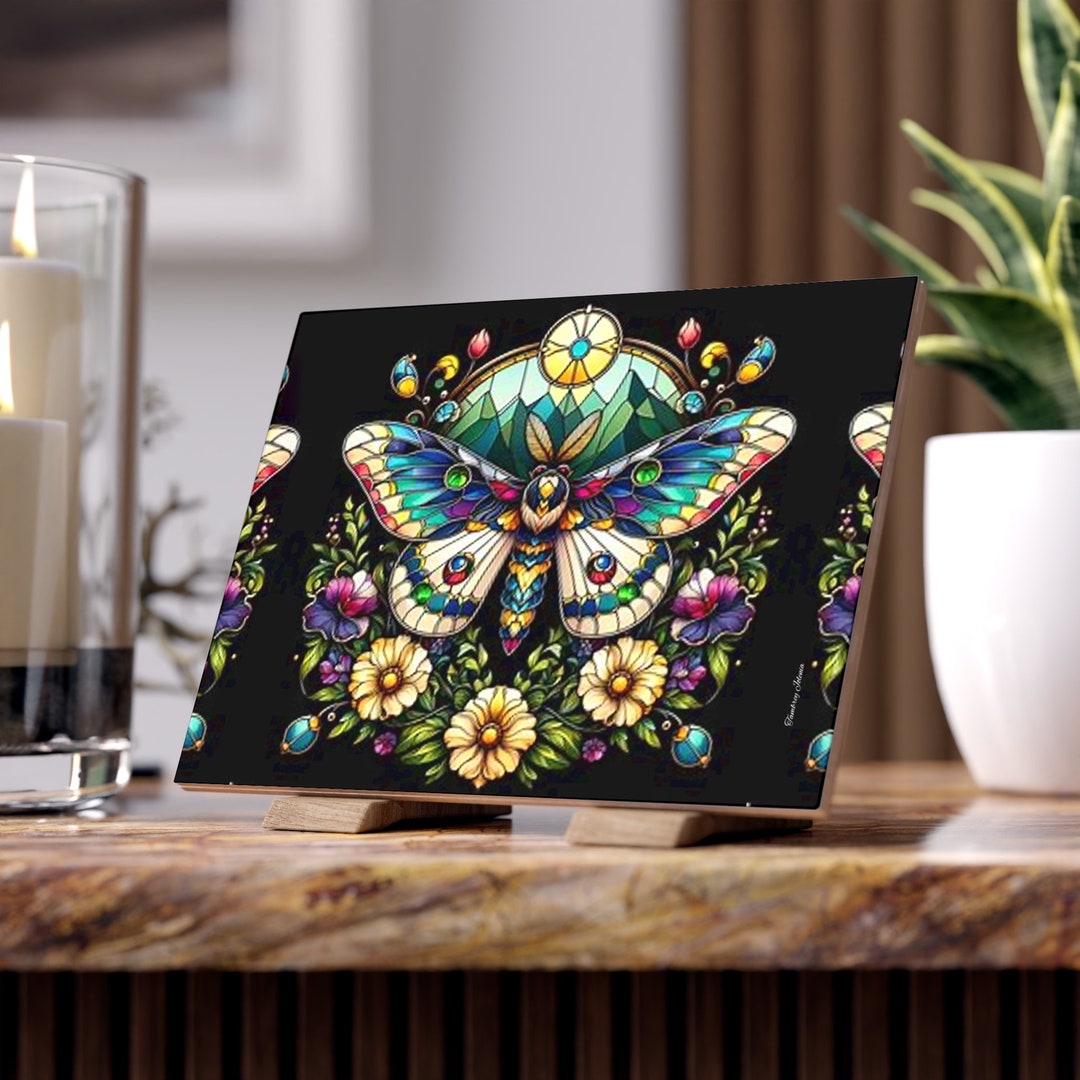 Ceramic Photo Tile the Luna Jewel Moth - Etsy