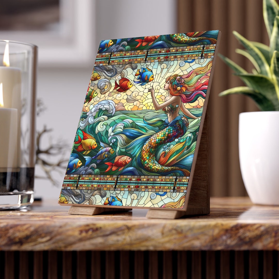 Ceramic Photo Tile Mermaid in the Storm - Etsy