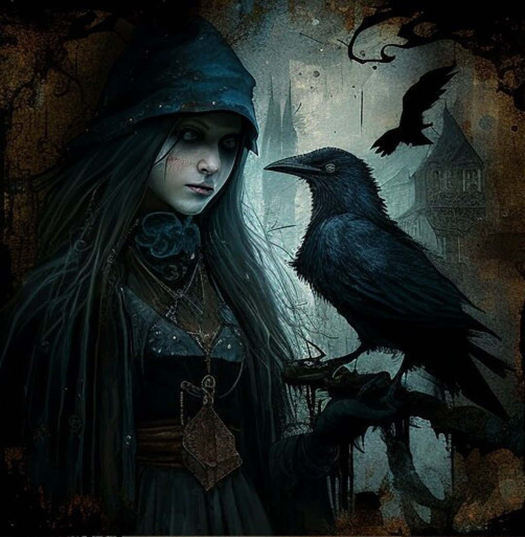 Witch and Her Crow - Etsy