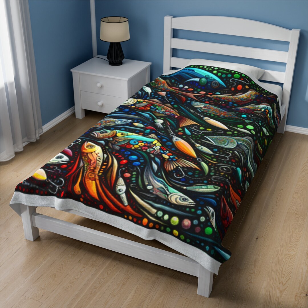 Colorful Fish Velveteen Plush Blanket - Etsy