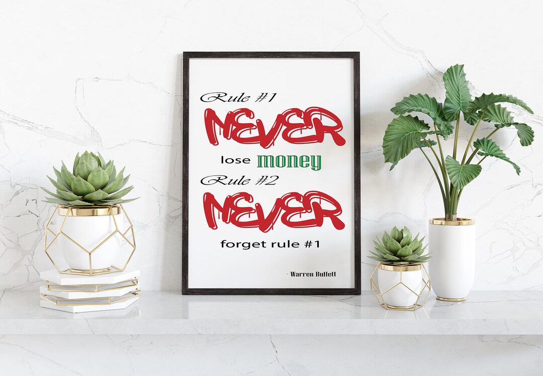 Warren Buffett Rule #1 Quote Downloadable Printable Wall Art - Etsy