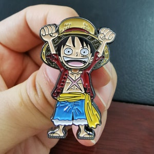 Anime One Piece Monkey D Luffy Cute Cartoon Enamel Copper Lapel Badge ...