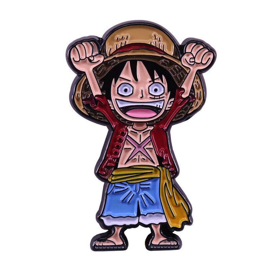 Anime One Piece Monkey D Luffy Cute Cartoon Enamel Copper Lapel Badge ...