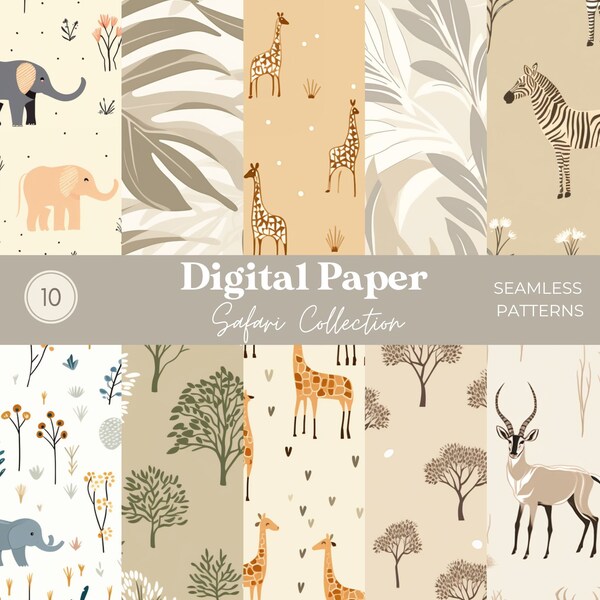 Safari Digital Paper - Etsy