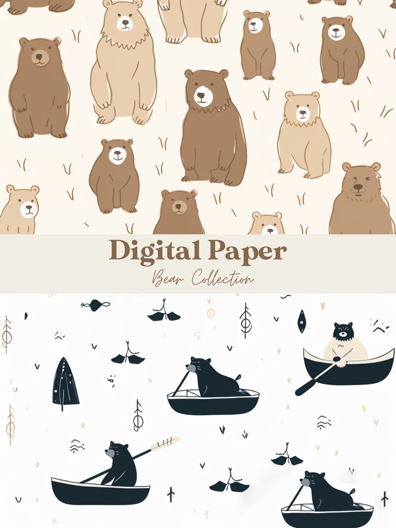 Bear Patterns Bear Theme Bear Themed Room Commercial Use Bear Digital ...