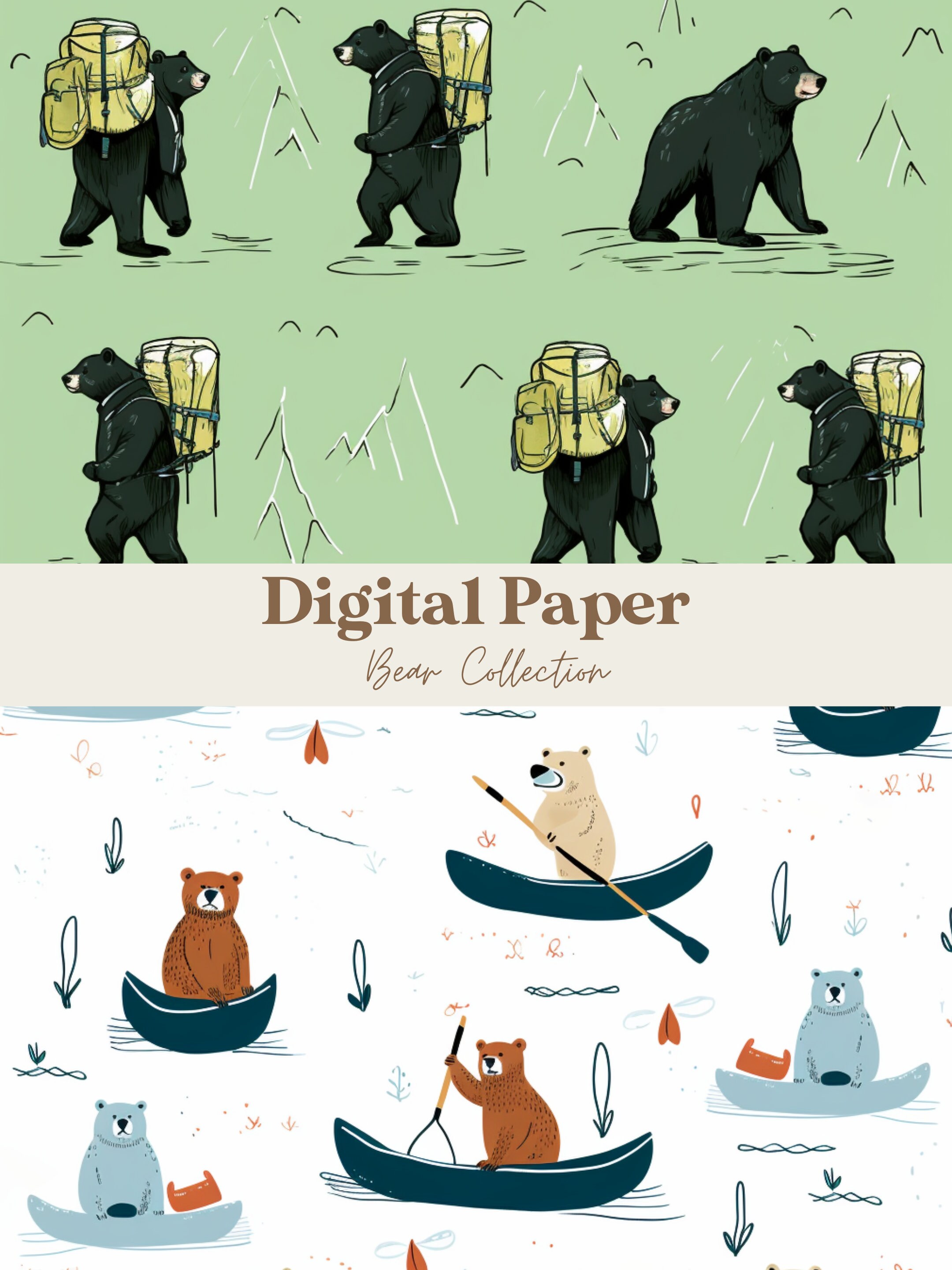 Bear Patterns Bear Theme Bear Themed Room Commercial Use Bear Digital ...