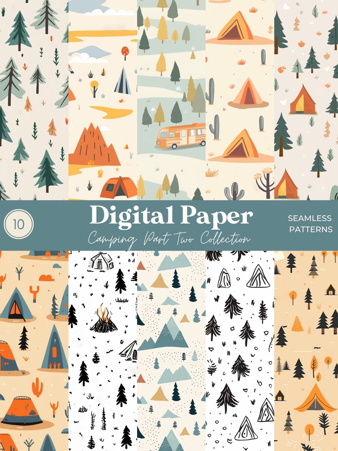 Camping Themed Room Camping Patterns Decorations for Camper - Etsy UK
