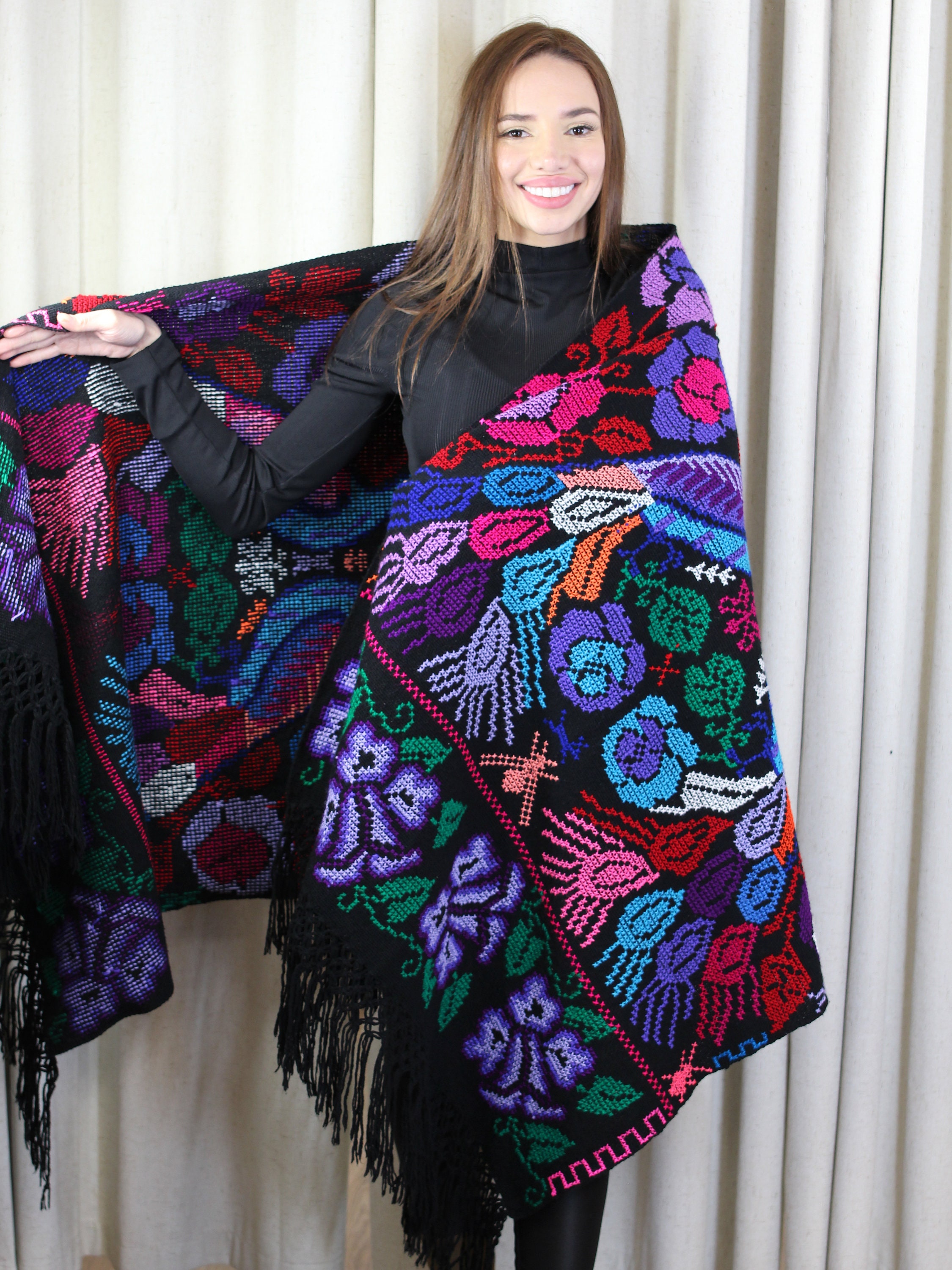 Woven | Hand-embroidered Rebozo - Etsy