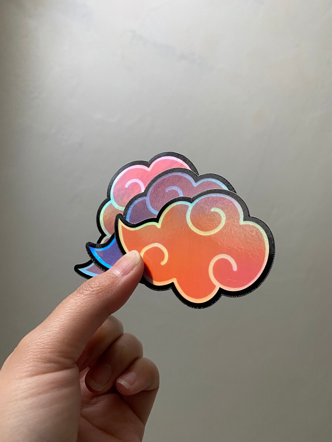 Holographic Pink Cloud Sticker - Etsy