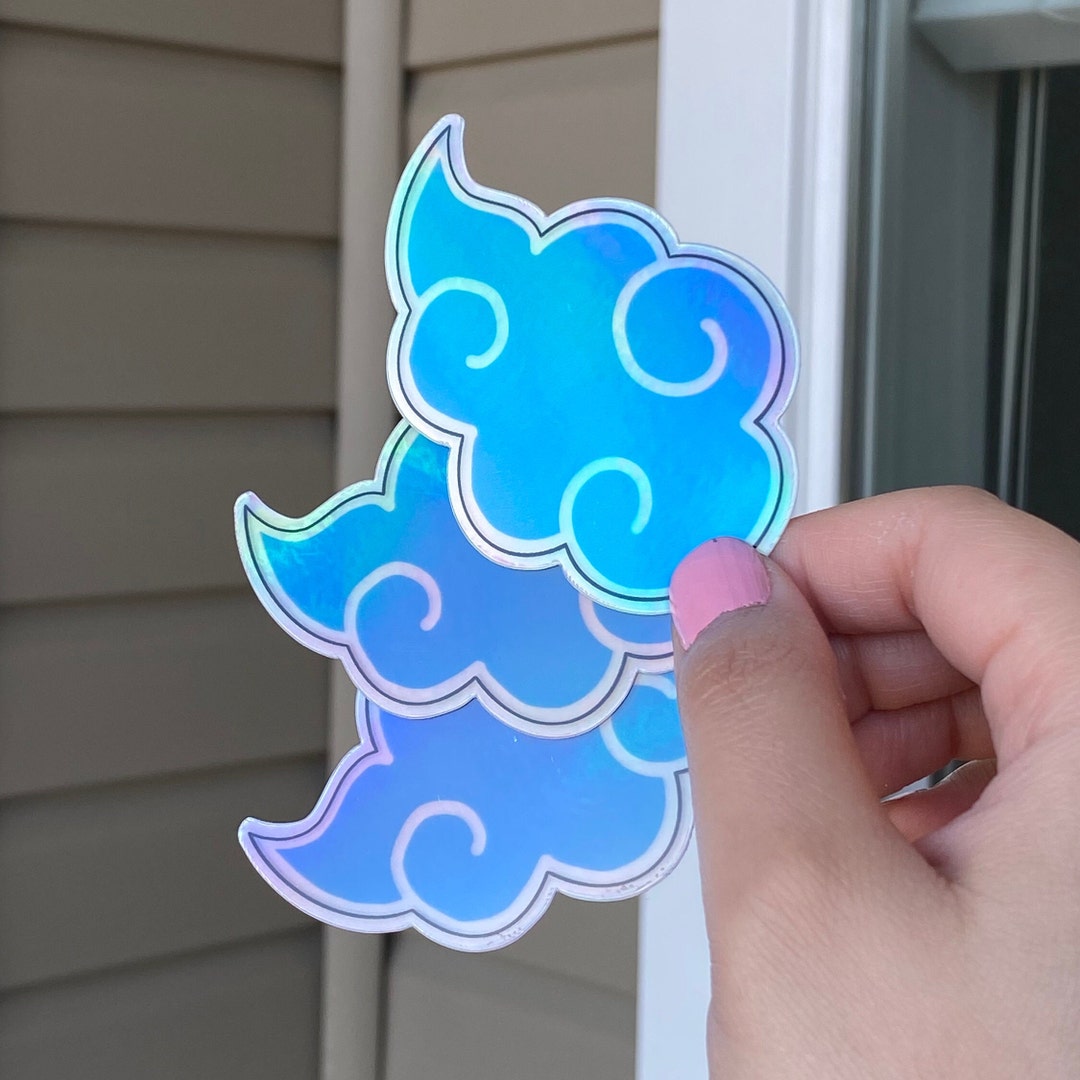 Holographic Baby Blue Cloud Sticker - Etsy