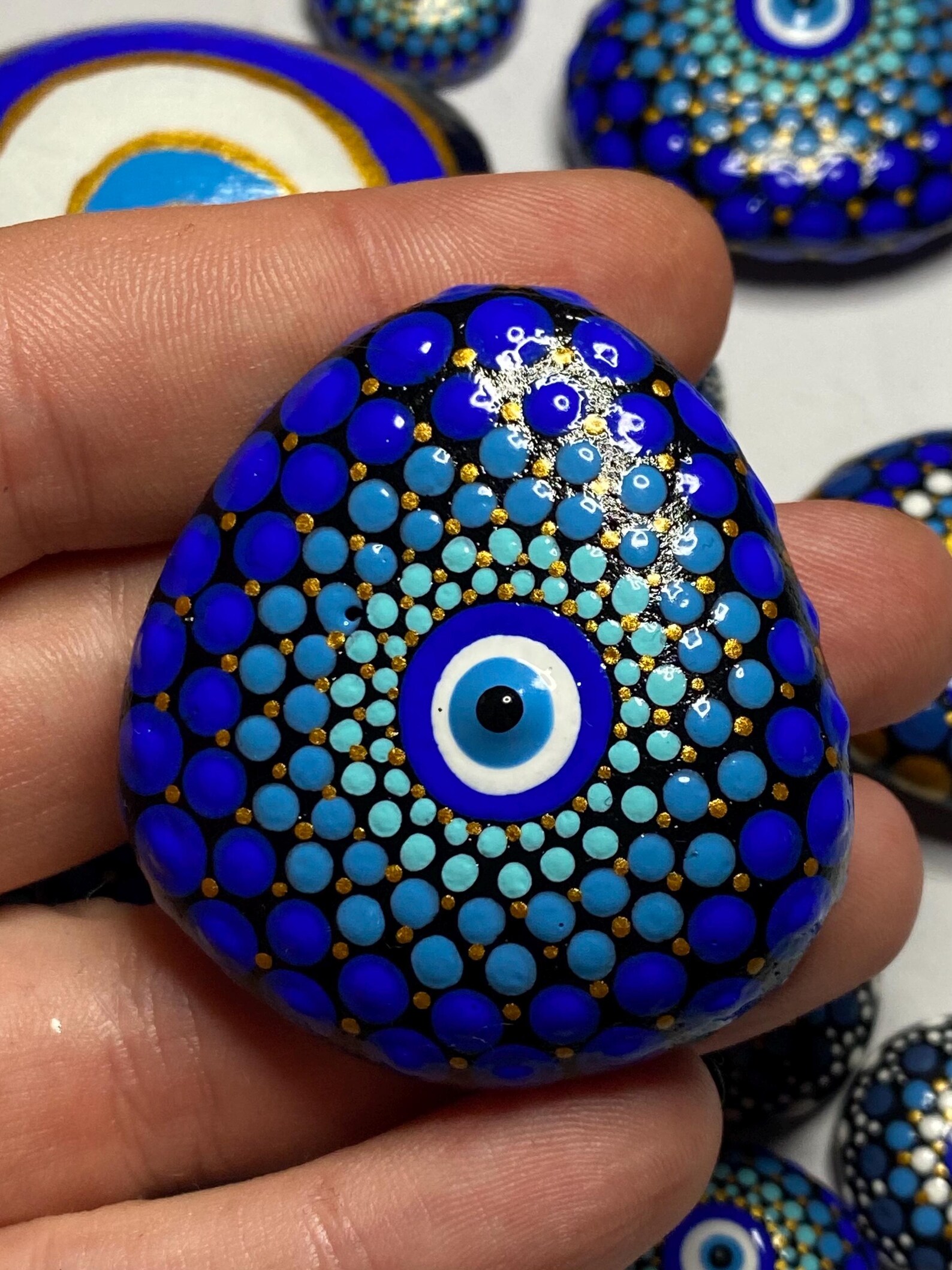 Evil Eye Art Evil Eye Protection Evil Eye Stones Painted Rocks Mini ...