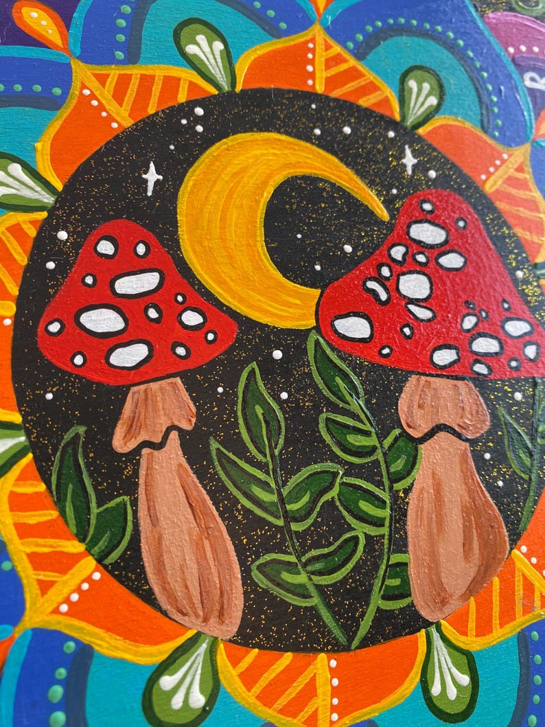 Mandala Wall Art Mushroom Decor Mushroom Art Mandala Mushroom Mandala ...