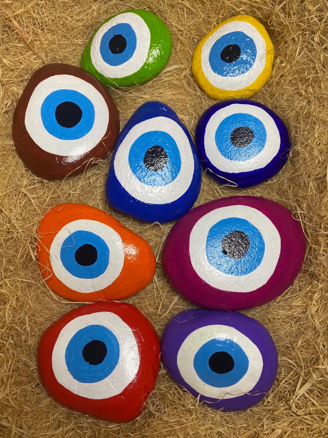 Evil Eye Decor Evil Eye Collection Painted Rock Acrylic Paint Art Evil ...