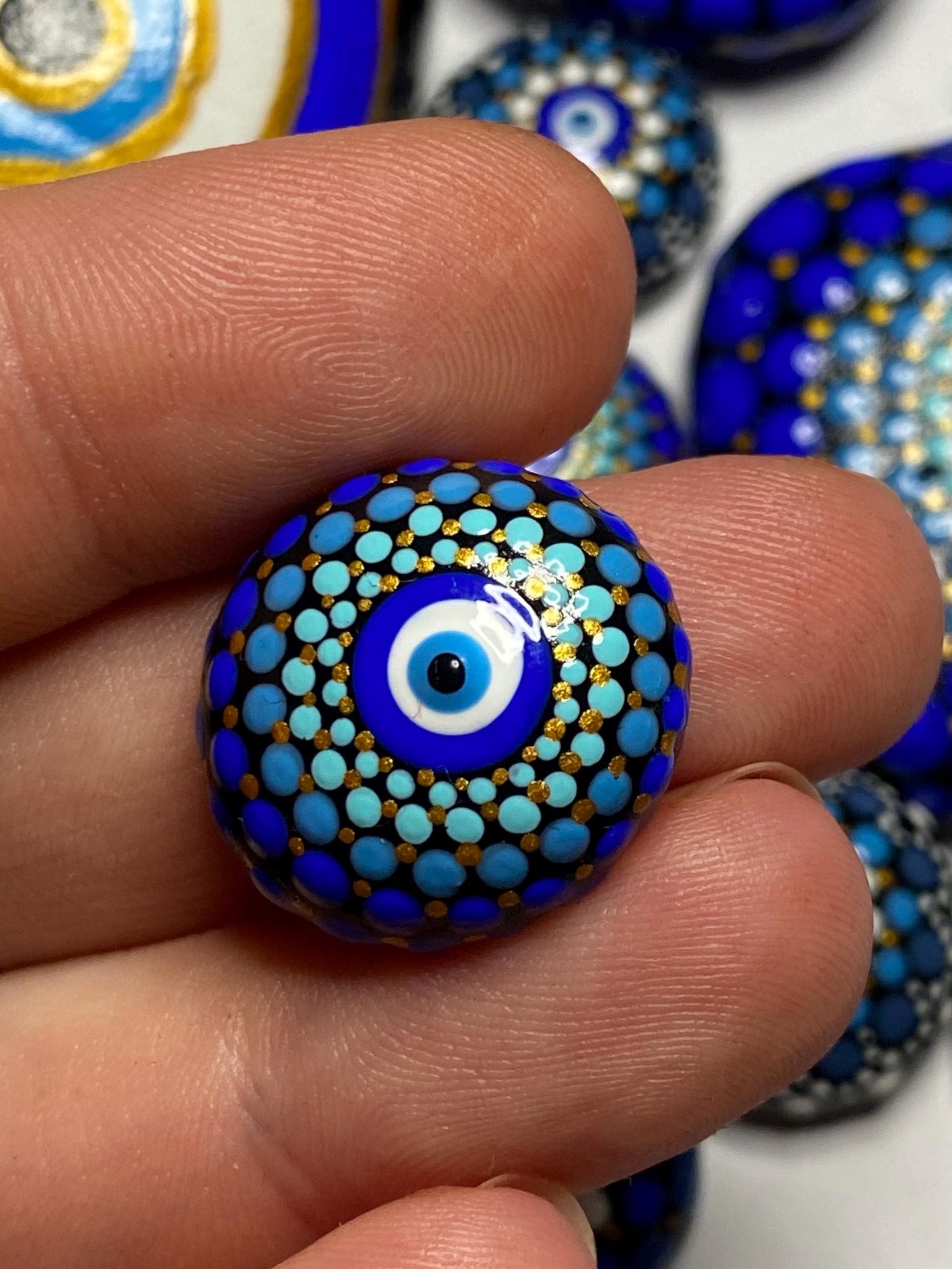 Evil Eye Art Evil Eye Protection Evil Eye Stones Painted Rocks Mini ...