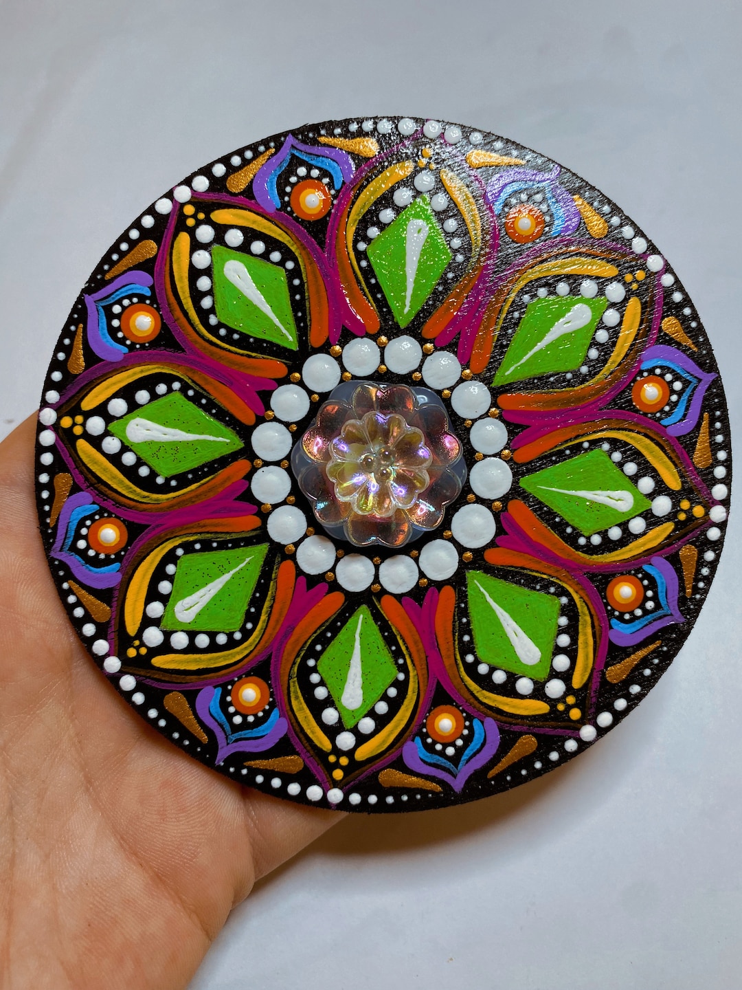 Mandala Magnet Mandala Flower Art Mandala Art Fridge Magnet Acrylic ...