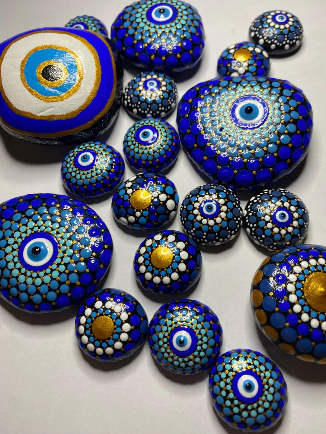 Evil Eye Art Evil Eye Protection Evil Eye Stones Painted Rocks Mini ...