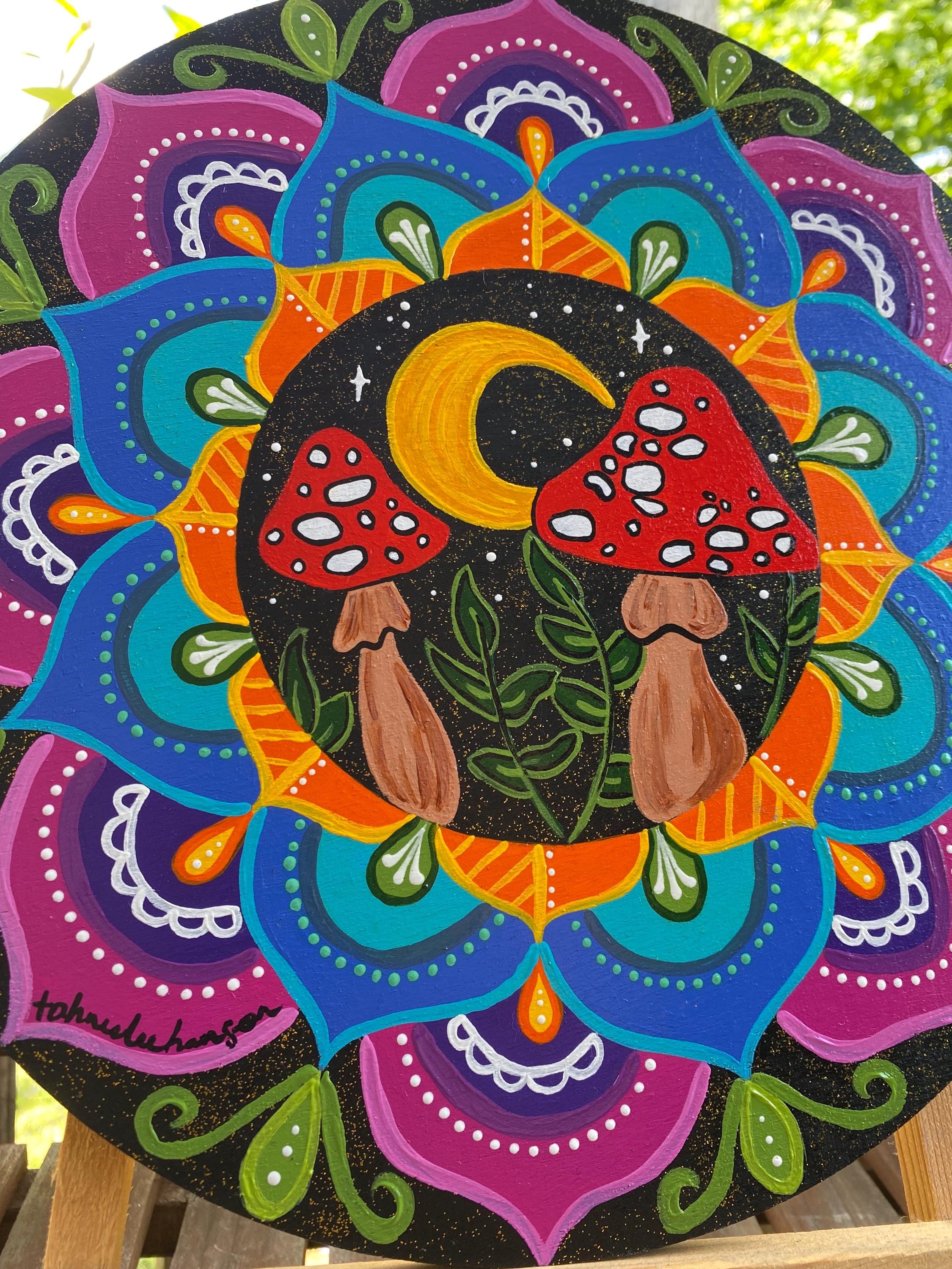 Mandala Wall Art Mushroom Decor Mushroom Art Mandala Mushroom Mandala ...