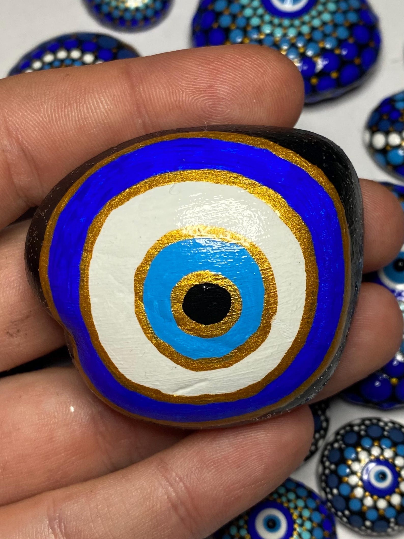 Evil Eye Art Evil Eye Protection Evil Eye Stones Painted Rocks Mini ...