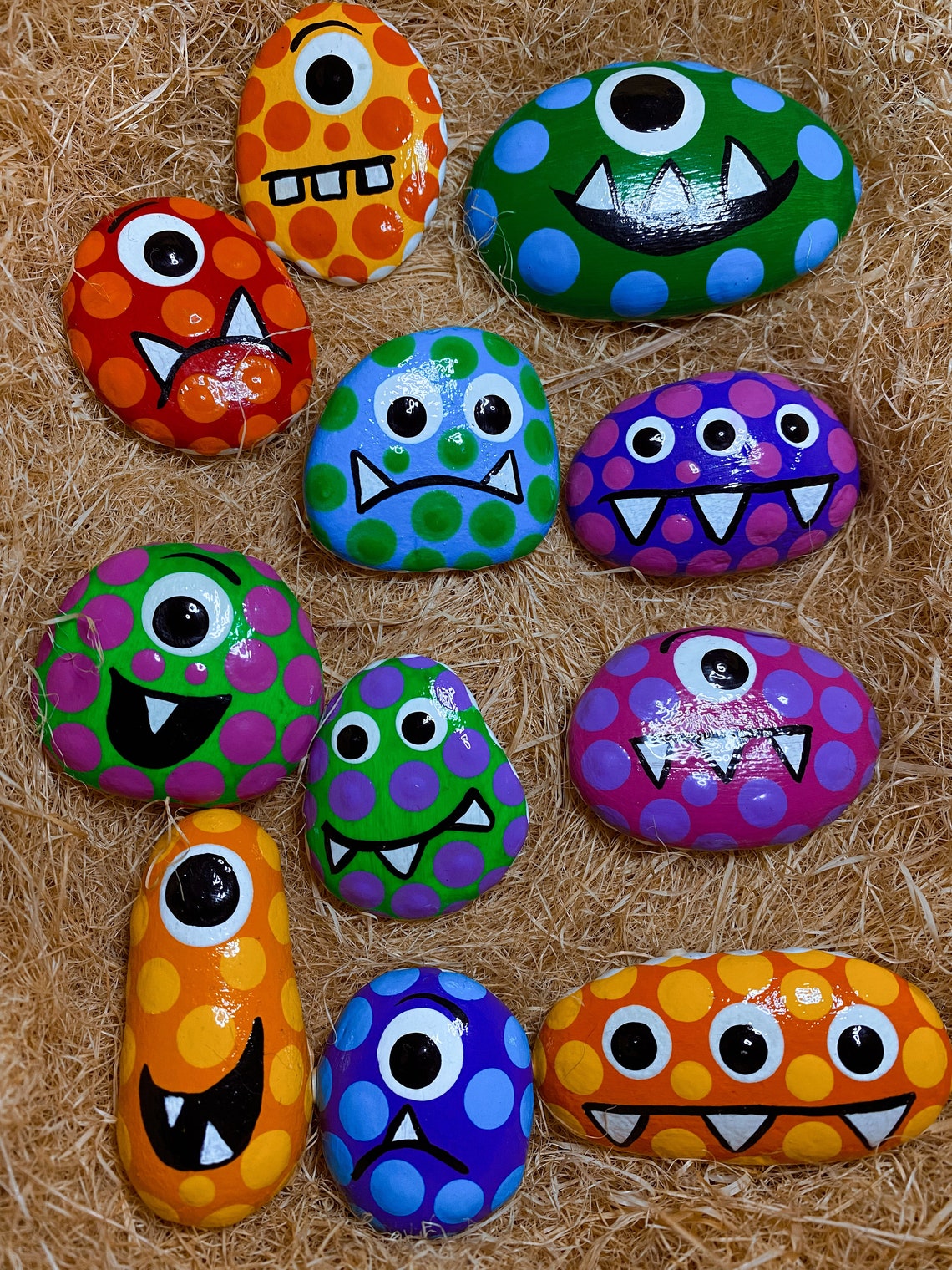 Monster Rocks Part One Halloween Fun Hiding Rocks Halloween Rocks - Etsy