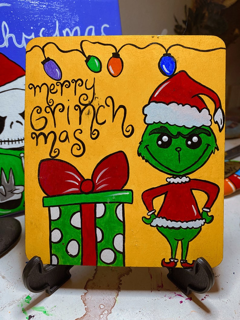 Christmas Art Merry Christmas Grinch & Jack Skellington Acrylic ...