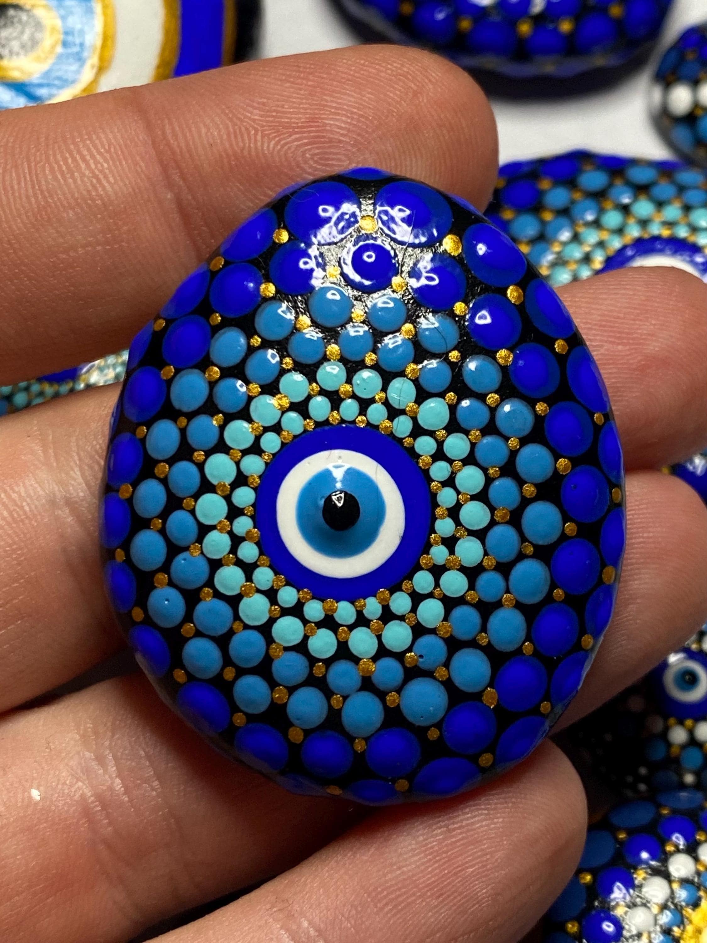 Evil Eye Art Evil Eye Protection Evil Eye Stones Painted Rocks Mini ...